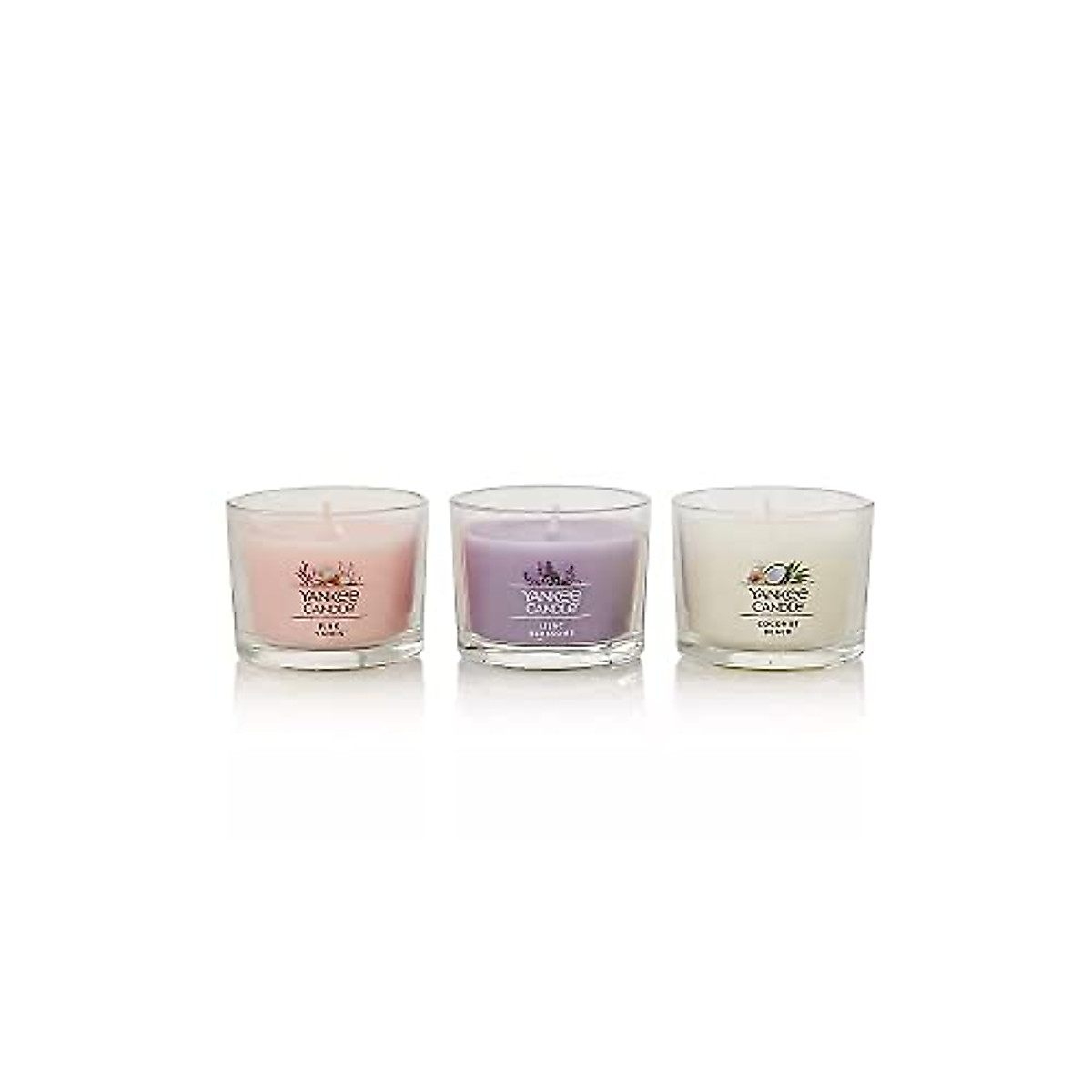 Yankee Candle 3-Pack Pink Sands, Coconut Beach, Lilac Blossoms Mini Candle Gift Set