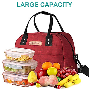 havatree Insulated Lunch Bag Women - Reusable Lunch Box for Work Picnic Beach Outdoor Sports - Leakproof Cooler Bento Box Freezable Lunchbox with Adjustable Shoulder Strap