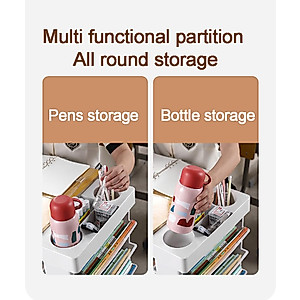 Bookshelves and Bookcases on Wheels: Rolling File Folder Rack & Office Shelf Organizer - Movable Bookshelf for Kids Room, Home School Classroom & Bedroom-Desk Organizers and Storage to Organize Home