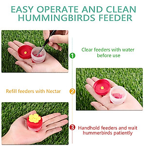 4 Pieces Hummingbird Wrist Feeder for Outdoor Hummingbird Hand Feeder Feeding Perch Hand Feed with Adjustable Strap Flower Hand Held Mini Hand Feeding Tools (Ring Style,2 Pieces)