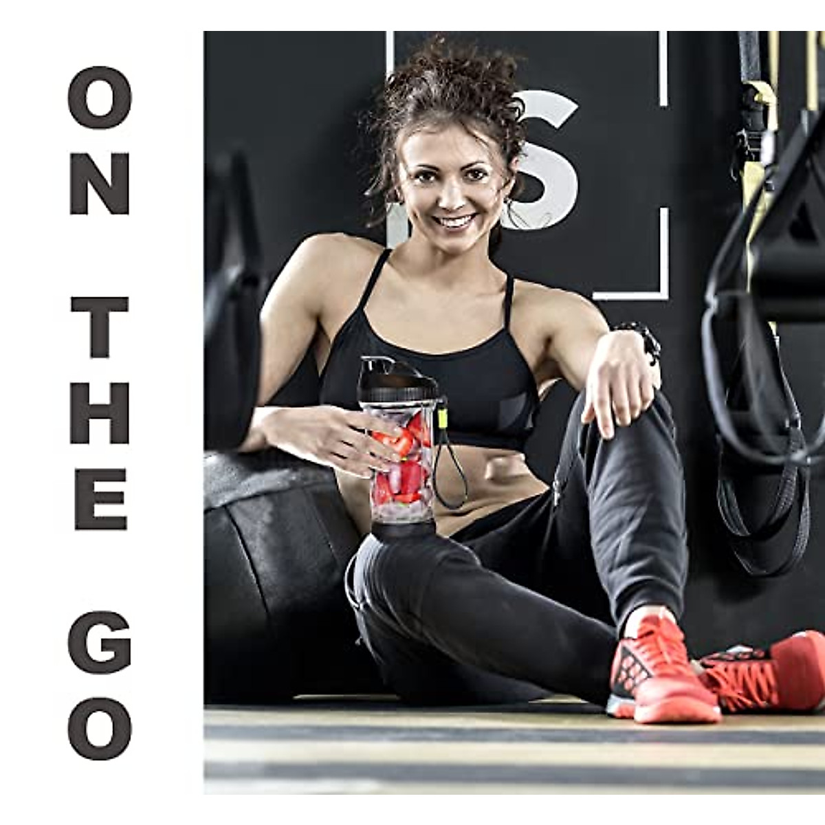 Bevrev Blender & Mixer 2-Pack: Includes Non-Electric Blender Sports Bottle with Stainless Steel Blades for Shakes/Smoothies & Non-Electric Mixer with The Propeller Blade for Mixing Protein Powders.