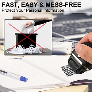 Lomil Identity Protection Roller Stamps 2 Pack - Confidential Roller Stamp with 4 Refills - Wide Identity Theft Protection Stamp for ID Blockout, Privacy & Security(Black)