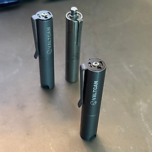 Valtcan Toothpick Holder Titanium Salt Dispenser Canister Keychain Pocket Valt_E3 Portable Design for Travel EDC Ultra Lightweight Reusable Compact & Convenient On-the-Go Metal Case