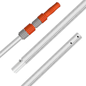 AgiiMan Aluminum Telescoping Swimming Pool Pole 16 Foot, Pool Net Skimmer Rake Vacuum Head Brush Cleaning Heavy Duty