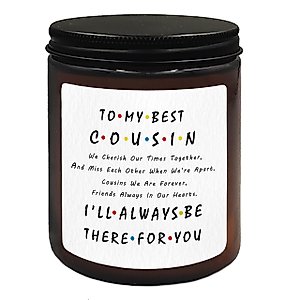 QGFM Cousin Gifts for Women Candles,Best Cousin Gifts for Women,Cousin Birthday Gifts,Cousin Going Away Lavender Scented Candles Gifts