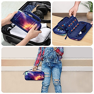 Fintie Carrying Case for Nintendo Switch Lite 2019, [Shockproof] Hard Shell Protective Cover Travel Bag w/15 Game Card & 2 Micro SD Card Slots for Switch Lite Console & Accessories, Galaxy