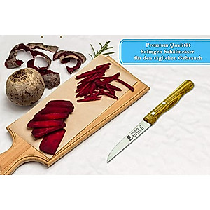 SMI - Paring Knife Olive Wood Handle Fruit Knife Solingen Knife - Made in Germany - Not Dishwasher Safe