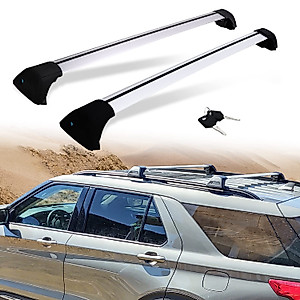 Snailfly Crossbars Customized Fit for 2020-2024 Ford Explorer Adjustable Cross Bars Roof Racks with Lock