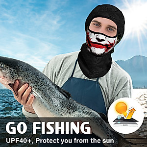 Obacle Balaclava Face Mask Men Women Ski Cycling (Skull White Face Red Blood)