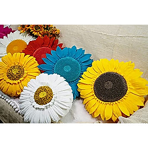 Insdream Flower Handmade 3D Sunflower Petals Decorative Throw Pillow Cover & Insert 13/16 Inch Round Ivory Floral Pillow for Couch,Home Décor,Bedroom Décor and Holiday,Housewarming Gift(16inch,Ivory)