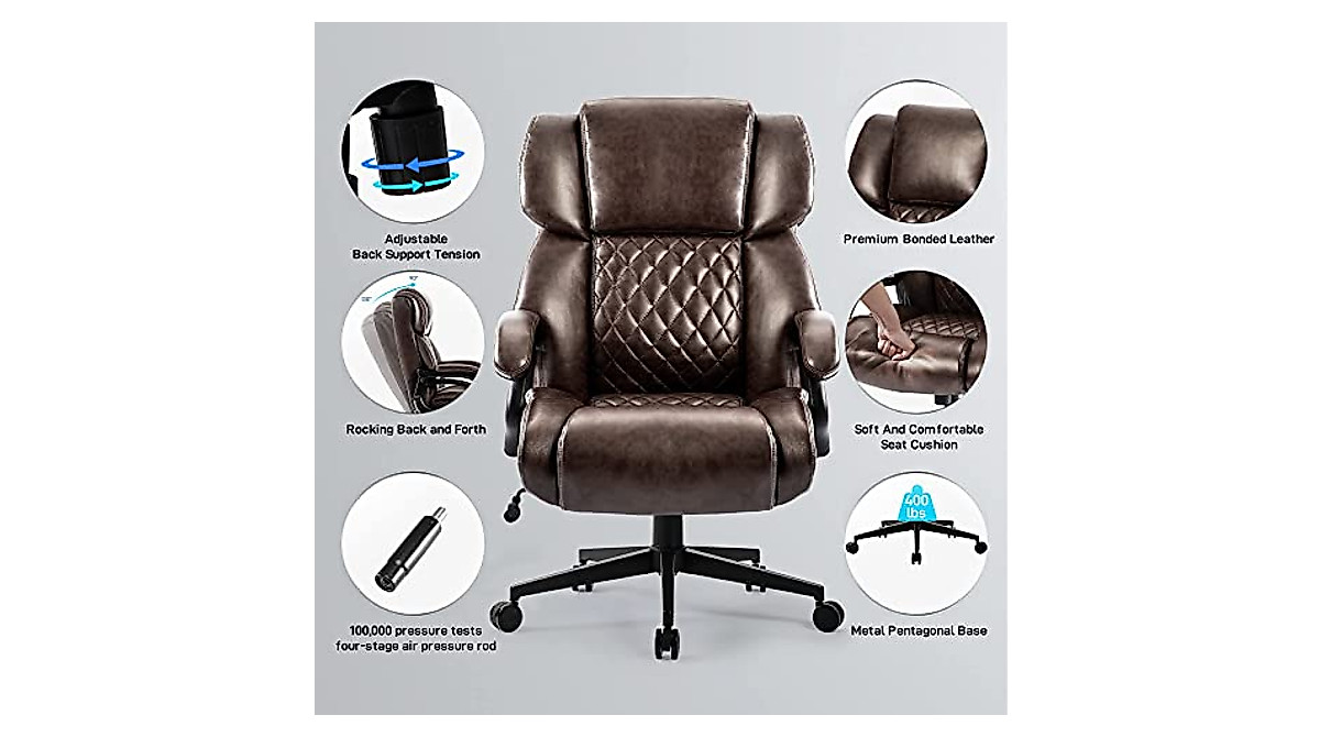YI DANICA Heavy Duty Big & Tall Office Chair With Adjustable Tilt
