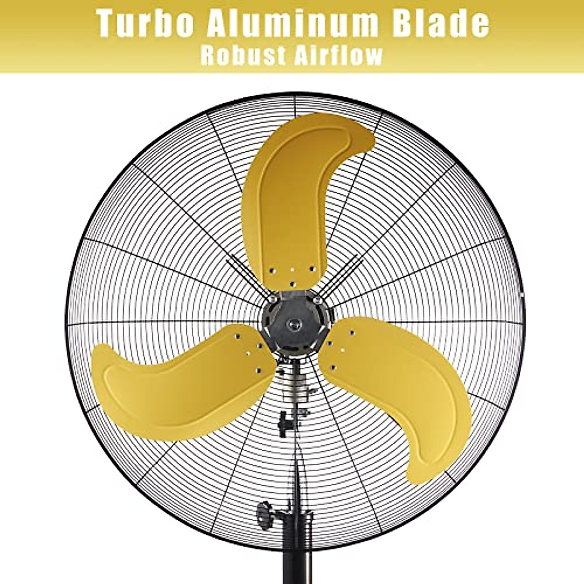 HiCFM YELLOW PEDESTAL FAN (30" Oscillating Pedestal Fan)