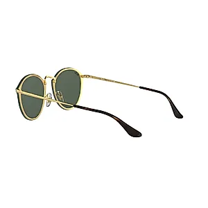Ray-Ban RB3574N Blaze Round Sunglasses, Gold/Dark Green, 59 mm