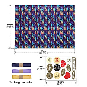 Bigqin 6PCS Kids Birthday Wrapping Paper Recycled Happy Birthday 70 * 50cm Gift Paper for Boys Girls Women Men Christmas Birthday Holiday Celebration Present Box, with Rope and Tape