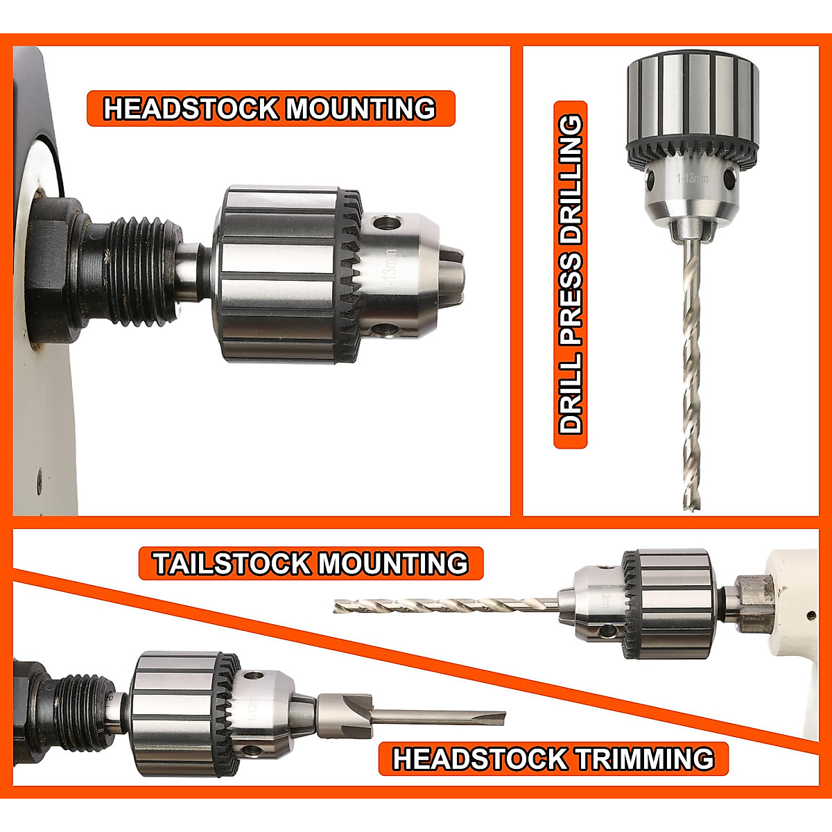 VINWOX 1/2" Key Type Heavy Duty Drill Chuck with #2MT Arbor
