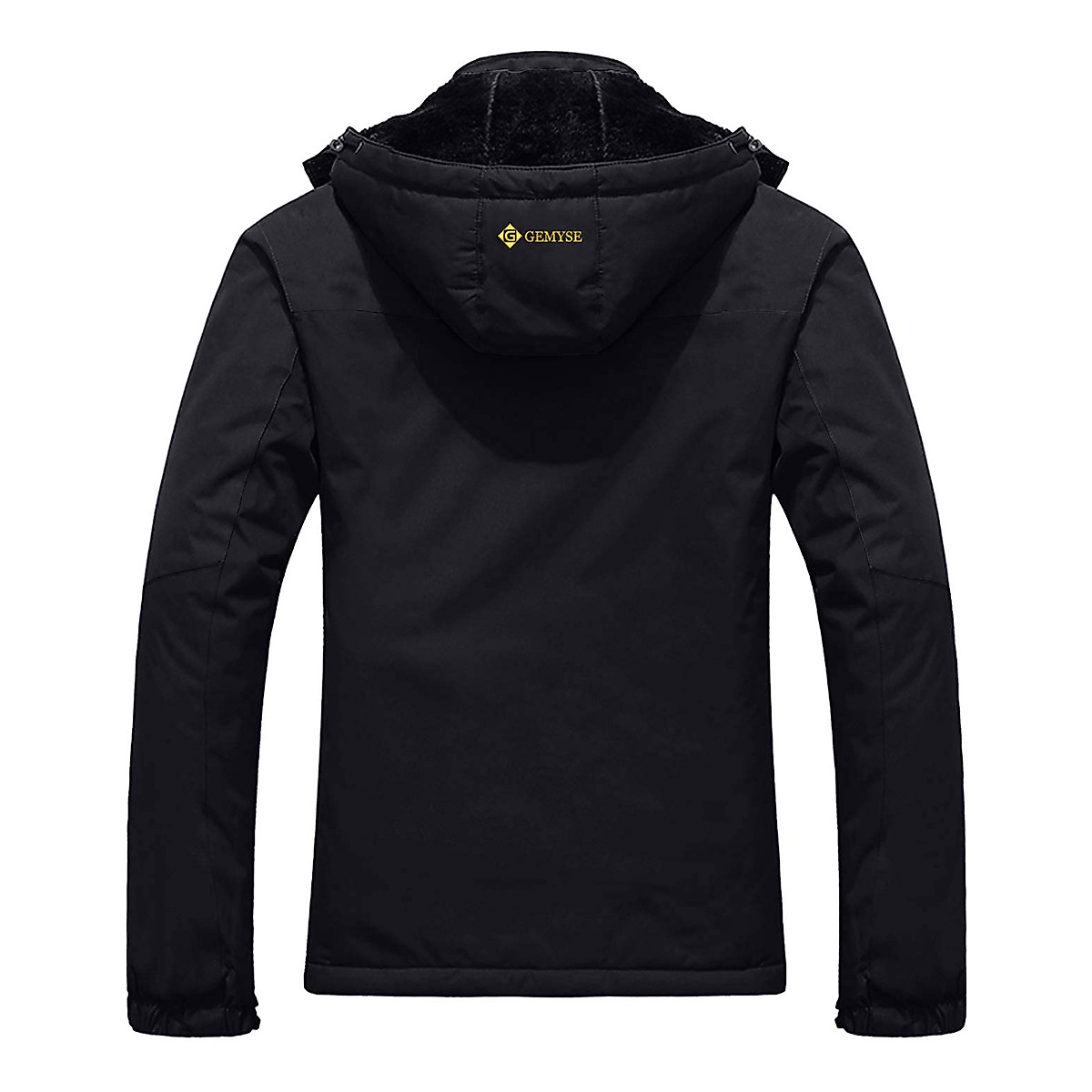 GEMYSE Men's Mountain Waterproof Ski Snow Jacket Winter Windproof Rain Jacket (Black,Small)