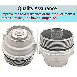 Oil Filter Housing Cap Assembly, Compatible with Toyota Avalon Camry Highlander RAV4 Sienna Tacoma Venza, ES300h RC350 RX350,Scion tC,Replace 15620-36020,15620-36010,15643-31050