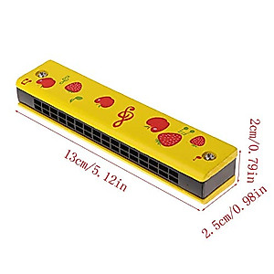 Tvoip 4Pcs Wooden Painted Toy Musical Instrument Play16-Hole Harmonica Parent-Child Puzzle Baby Early Education Toys for Children Gift (Random Color)