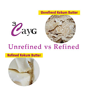 3CayG 5lb Raw Kokum Butter Pure for Lotion Making Soap Making Body Butters, and More