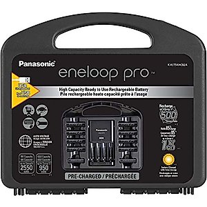 Panasonic K-KJ75KHC82A eneloop pro High Capacity Rechargeable Batteries Power Pack 8AA, 2AAA, Advanced Battery Charger with USB Charging Port and Plastic Storage Case