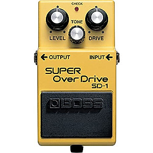 Boss SD-1 Super OverDrive Bundle with 10ft Instrument Cable, Patch Cable, and Picks