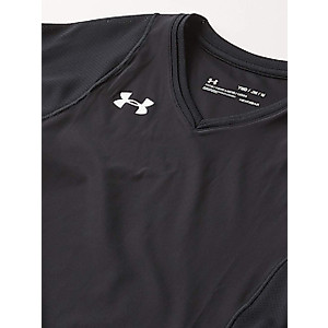 Under Armour Girls' Volleyball Powerhouse Short-Sleeve Jersey , Black (001)/White , Youth Medium