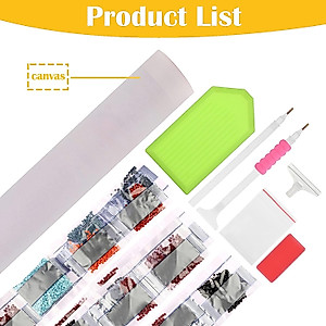 NAIMOER Pumpkin Diamond Art Kits for Adults, Full Drill Fall Pumpkin Harvest Diamond Art Kits, DIY 5D Autumn Diamond Art Landscape Diamond Art Kits Craft for Home Wall Decor 30x40cm