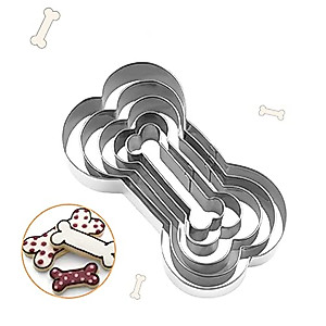 1 Set Stainless Steel Dog Bone Shaped Cookie Cutter Mousse Cake Biscuit Mold Baking Kitchen Pastry Tools, 5 Sizes