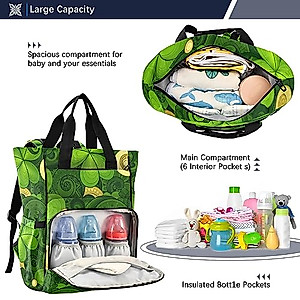 SPRIPORT St.patrick's Clover Coins Diaper Bag Backpack for Baby Boys Girls Baby Essentials Travel Tote with Stroller Straps & Bottle Storage Maternity Baby Changing Bags for Traveling Shopping Hiking