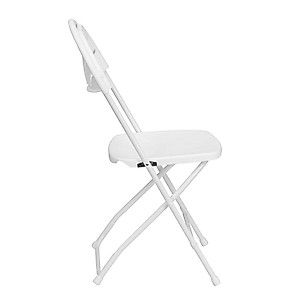 Flash Furniture 2 Pack HERCULES Series 650 lb. Capacity White Plastic Fan Back Folding Chair