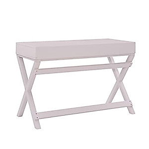 Linon Light Pink Rose Gold Hardware Jaycee X Base Writing Desk