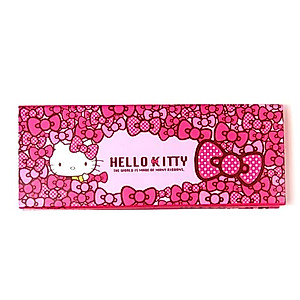 Hello Kitty Classic Multi-Purpose Slim Magnetic Closure Pencil Case 1PC : Red/Pink (Pink)