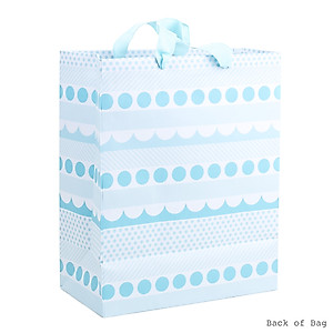 Hallmark 13" Large Gift Bag with Tissue Paper for Baby Showers, New Moms and More (B is for Boy, Blue)