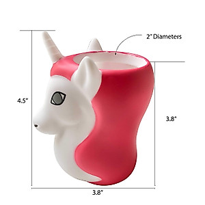 Lily's Home Kids Toothbrush with Flashing Timer with a Cup, Toothbrush Cover and Toothbrush Holder. Unicorn