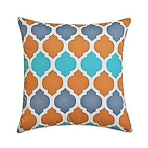Andreannie Pack of 4 Outdoor Waterproof Decorative Throw Pillow Cover Cushion Case for Garden Patio Tent Park Farmhouse Polyester Both Sides Printing Square 18 x 18 inches? (Set of 4 Orange)¡­