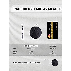 Getinbulk Compact Mirror Bulk, Set of 12 Round Double-Sided 1X/3X Magnification PU Leather (White, 2.8")