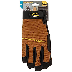 Custom Leathercraft124L Workright Flex Grip Work Gloves, Shrink Resistant, Improved Dexterity, Tough, Stretchable, Excellent Grip , Assorted