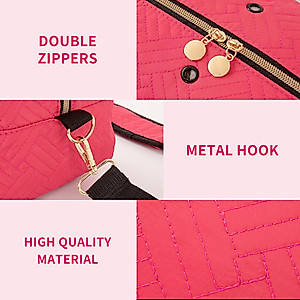 KGMCARE Crochet Bag Organizer, Yarn Storage Bag for Crochet Kits, Crochet Hooks, Needles and Accessories, Knitting Bag with Shoulder Strap for Carrying Project (Rose Pink)