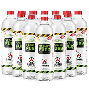 SMART FUEL Ethanol Fuel 12 Liter - Indoor & Outdoor Fireplace Fuel - Fuel for Fireplaces, Burners & Alcohol Spirit Burners. Denatured Alcohol