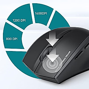 MAONO Wireless Keyboard and Mouse Combo, 2.4G USB Wireless Keyboard Mouse Full Size with Mouse Pad for Laptop, PC, Compatible with Mac, Windows XP/7/8/10, Long Battery Life(Battery Included)