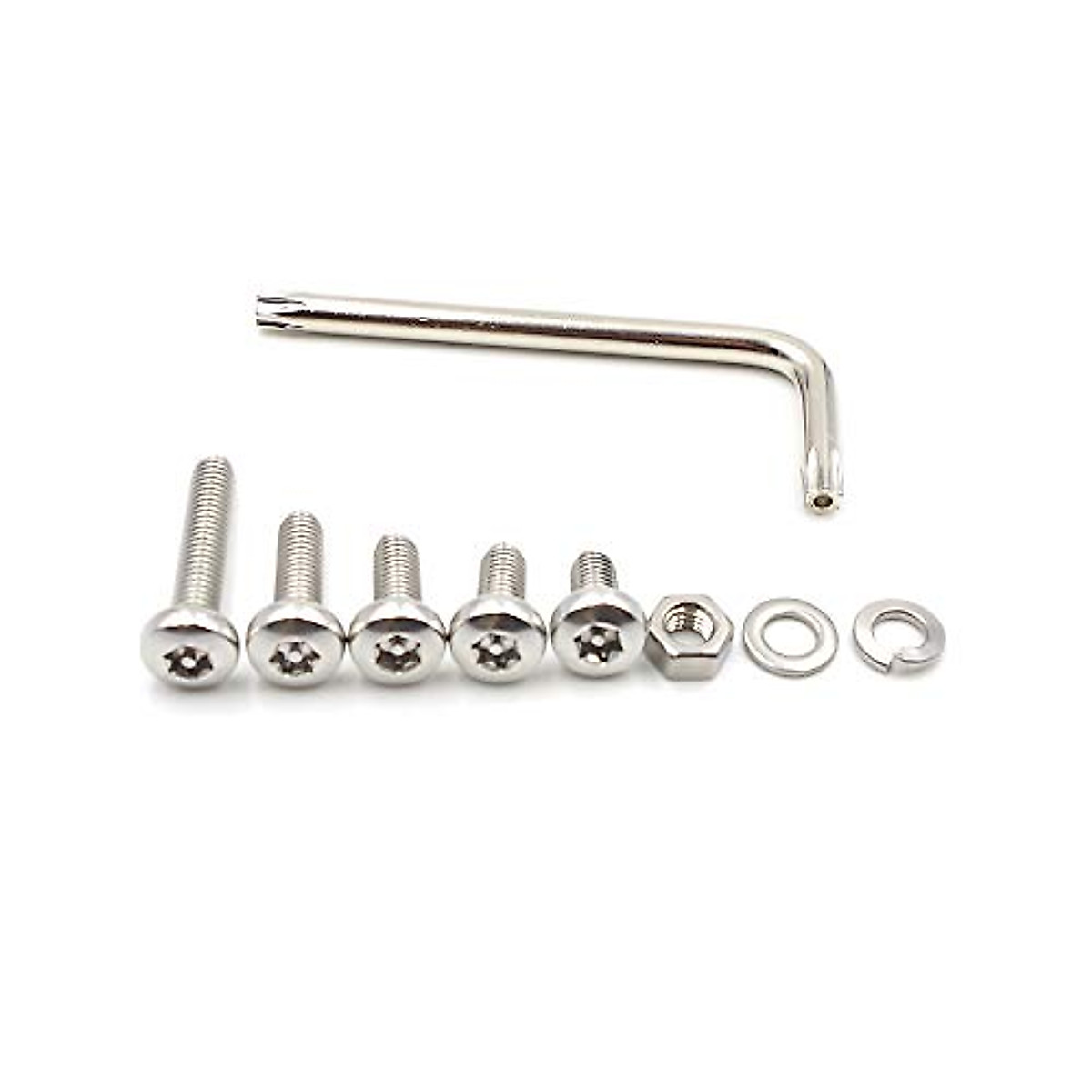 HVAZI M6 Stainless Steel Pin-in-Torx Pan Head Security Machine Screws Nuts Flat Washer with Split Lock Washers Assortment Kit