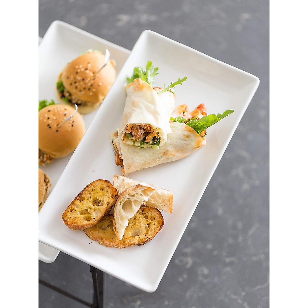 LAUCHUH 3 Tier Serving Stand Collapsible Sturdier Rack with 3 Porcelain Serving Platters Tier Serving Trays for Fruit Dessert Presentation Party Display Set, 12 Inch, Bronze