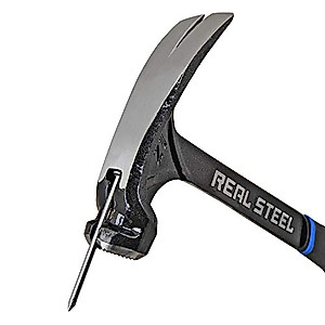Real Steel 0517 One Piece Forged Milled Face Framing Hammer with Rip Claw, 21 oz