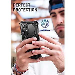 i-Blason Armorbox Designed for Samsung Galaxy A23 5G Case/A23 4G Case (2022 Release) with Kickstand & Belt Clip Holster, Full Body Protective Bumper Case with Built-in Screen Protector (Black)