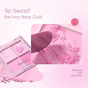 Dasique Blending Mood Cheek #06 Berry Smoothie | 4 Blendable Shades in Lightweight Smooth Powder | Vegan | Pink Blush