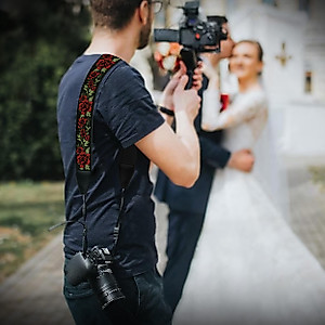 Art Tribute Camera Strap for All DSLR and Mirrorless Cameras Including Binoculars. Universal Neck Crossbody & Shoulder Floral Cotton Elegant Camera Strap Best Gift for Men & Women Photographers