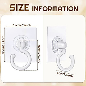 Jetec 9 Pieces Adhesive Ceiling Hooks White Under Cabinet Hooks Plastic Heavy Duty Adhesive Hooks Utility Hooks for Ceiling Hanging Sticky Ceiling Hooks for Kitchen Bathroom Bedroom Wall Hooks Holder