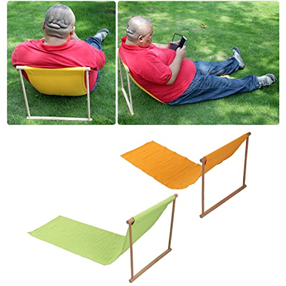 plplaaoo Beach Lounge Chairs,Chaise Lounge Outdoor,Patio Lounge Chairs, Folding Lounge Chair,Beach Lounge Chair Portable Reclining Mat Lounge for Outdoor Vacation Travel Trip(Yellow)