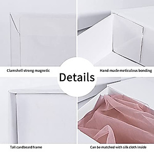 NIGNYA Magnetic Gift Box White 7x5x2 inches 2 Pack Gift Boxes Magnetic Lids Cardboard Gift Boxes Bridesmaid Proposal Box for Presents, Wedding, Birthday, Party