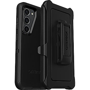 OtterBox Galaxy S23+ Defender Series Case - Single Unit Ships in Polybag, Ideal for Business Customers - BLACK, rugged & durable, with port protection, includes holster clip kickstand